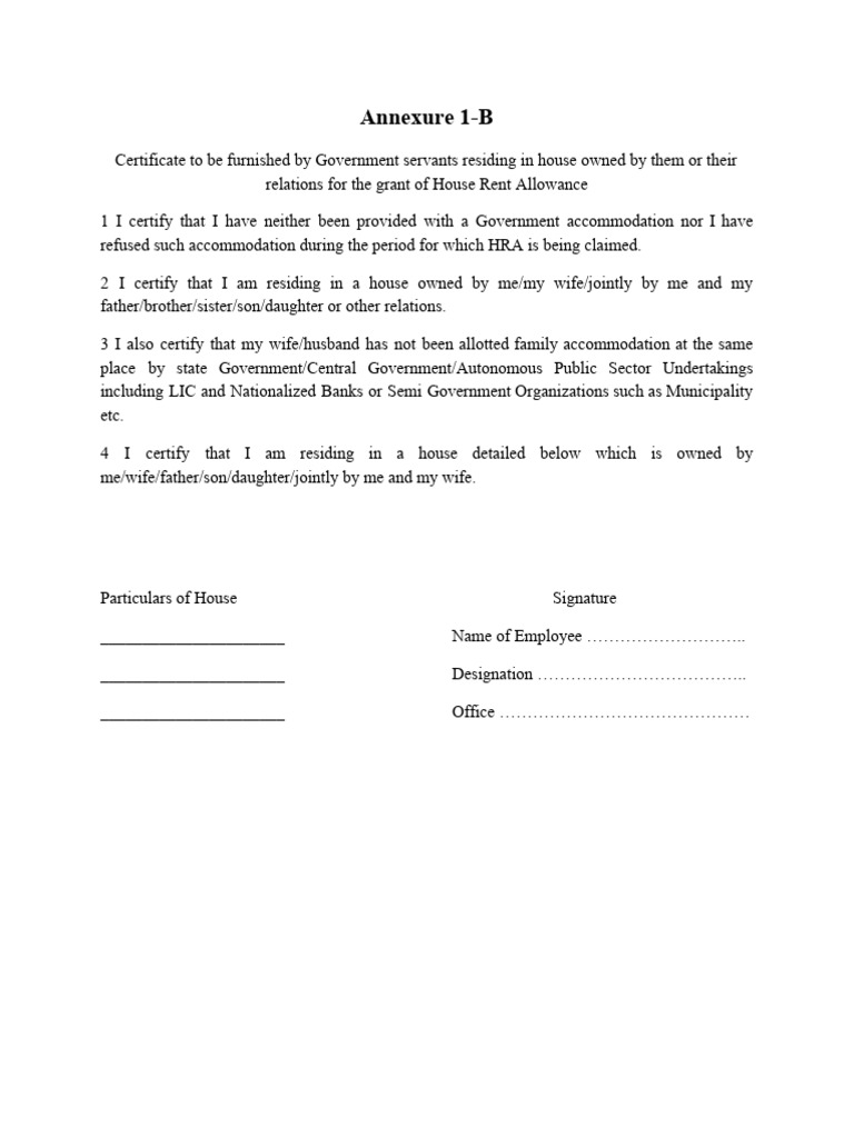 HRA Certification for Government Employees | PDF | Social Institutions ...