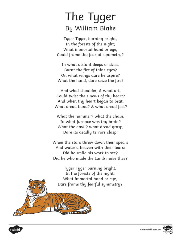 The Tyger by William Blake | PDF | Poetry