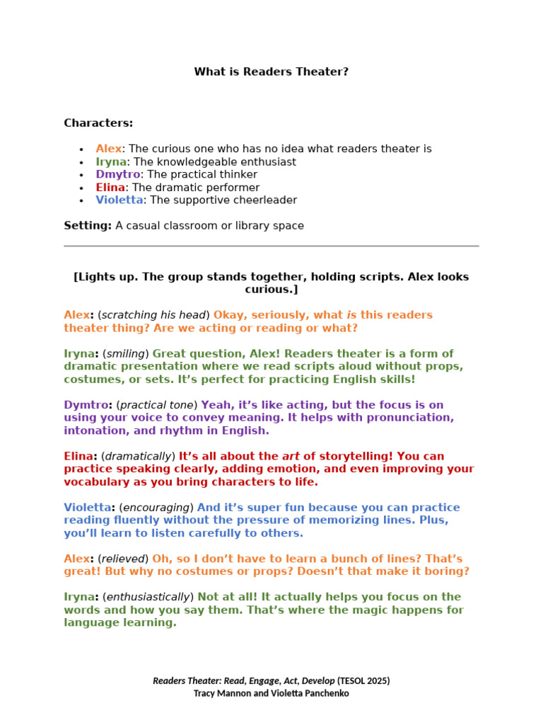 What Is Readers Theatre | PDF | Cognition | Human Communication