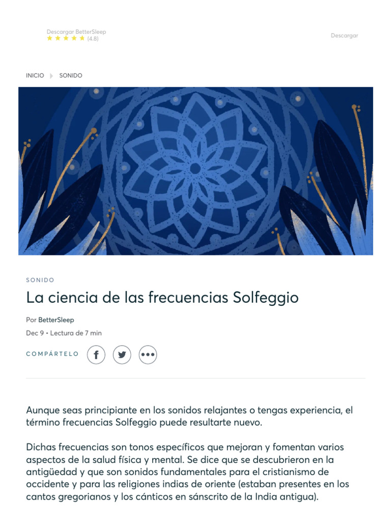 La ciencia de las frecuencias Solfeggio _ BetterSleep | PDF | Frecuencia | Mente