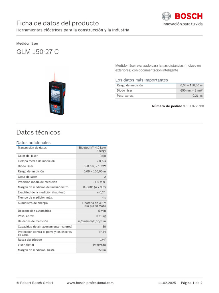 GLM 150 27 C Sheet | PDF