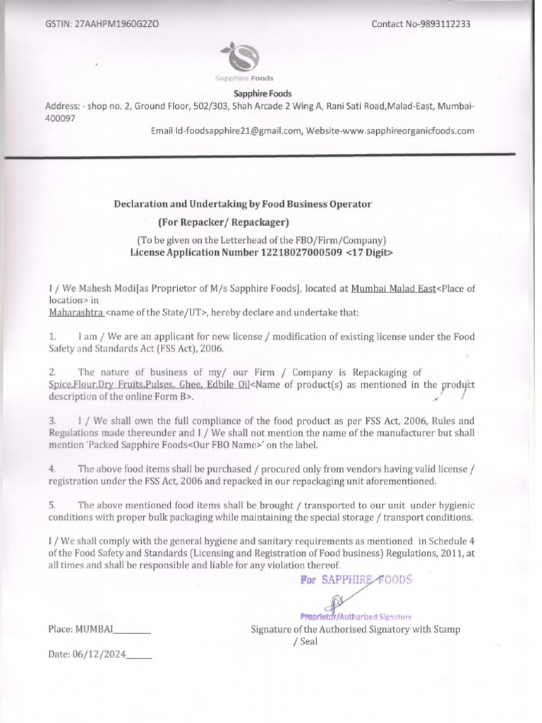 NOC From Manufacturer Repacker Repackager-1 | PDF