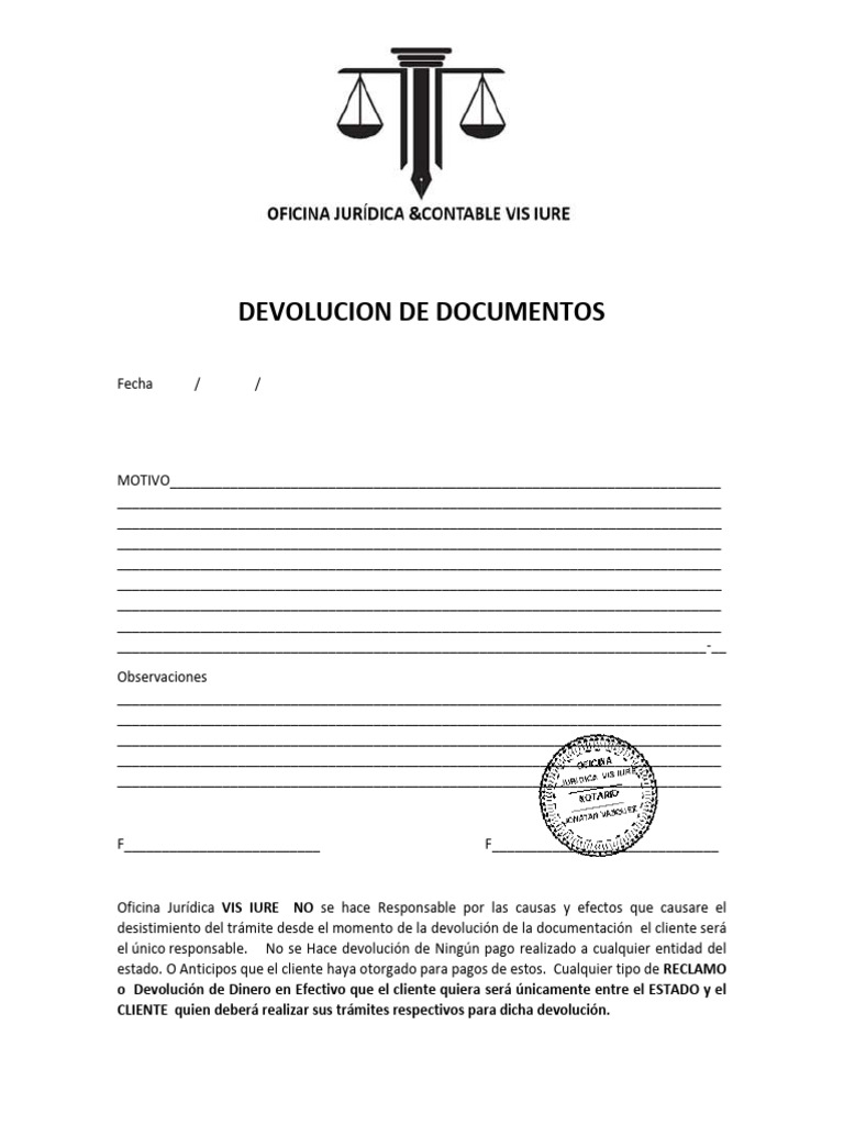 Devolucion de Documentos | PDF