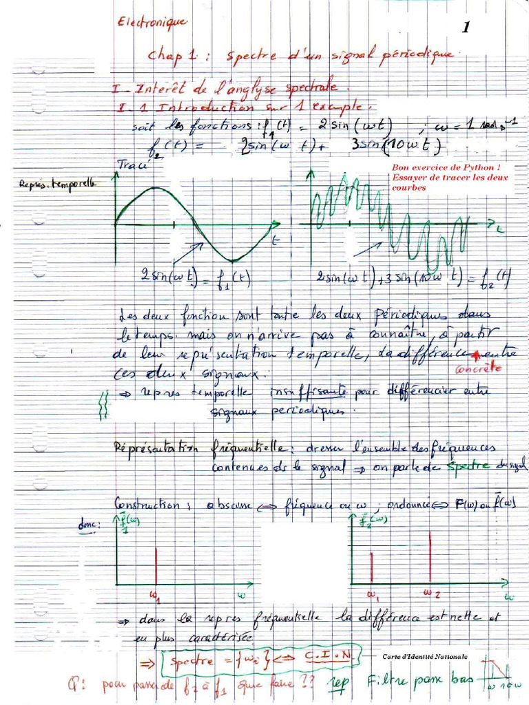 Elec Chap1 Analyse Spectrale | PDF