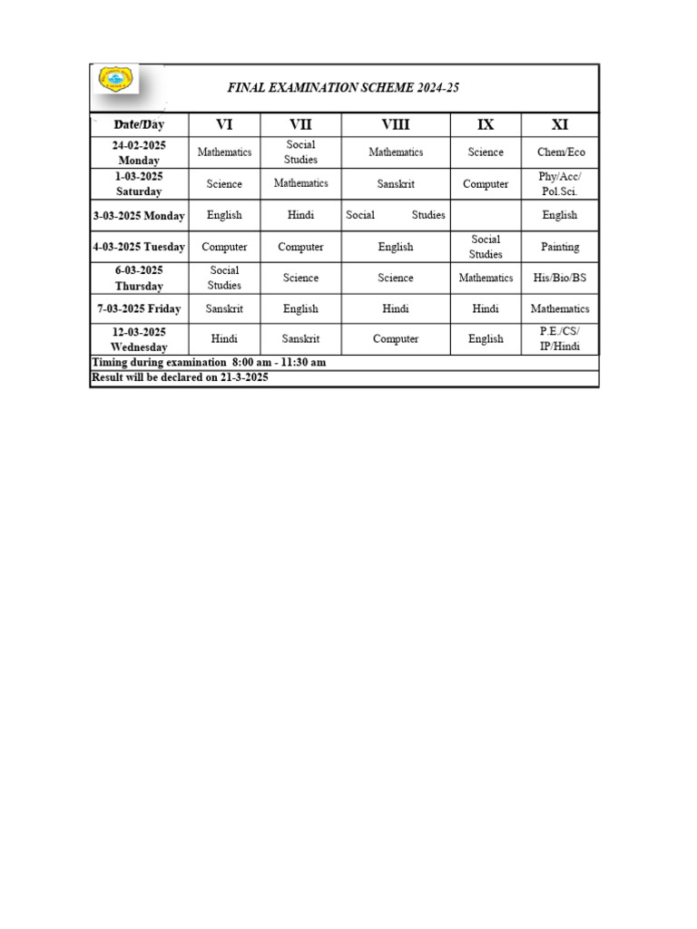 Practical Scheudle Annual Examination 2024-25 | PDF