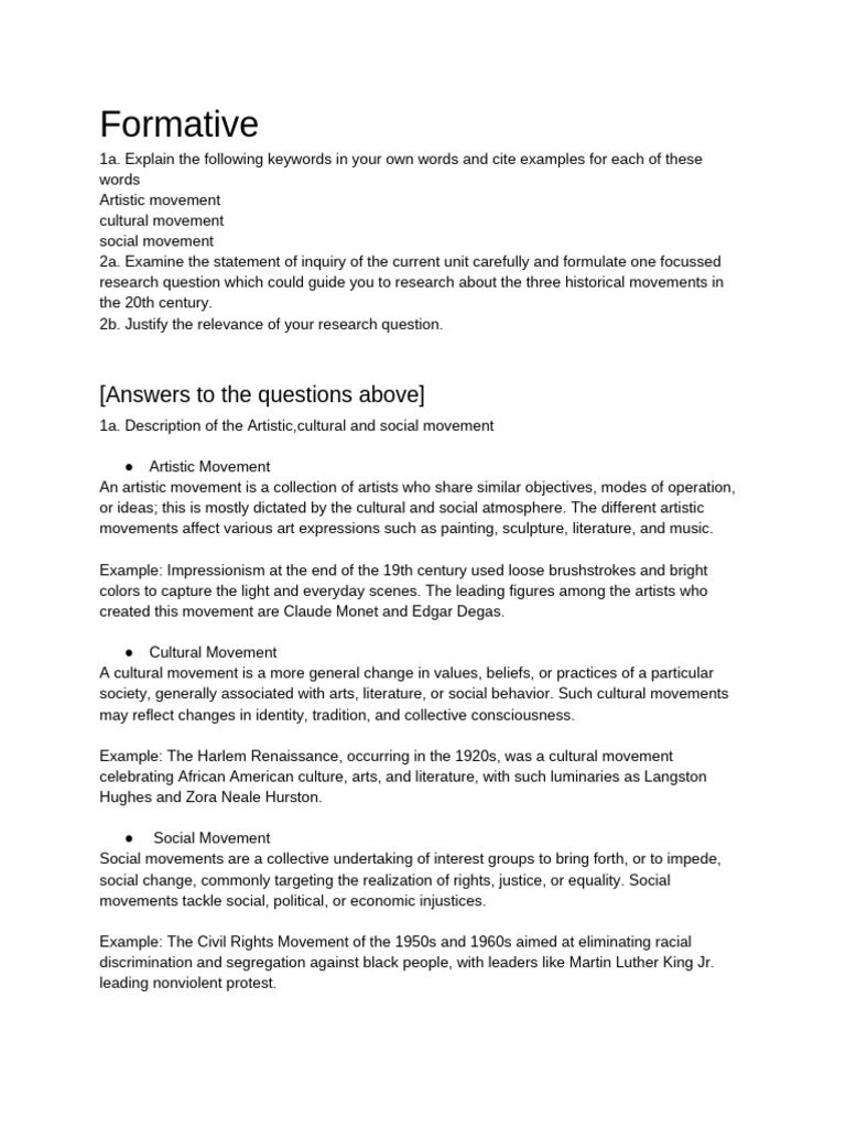 Formative History | PDF | Social Movements | Harlem Renaissance