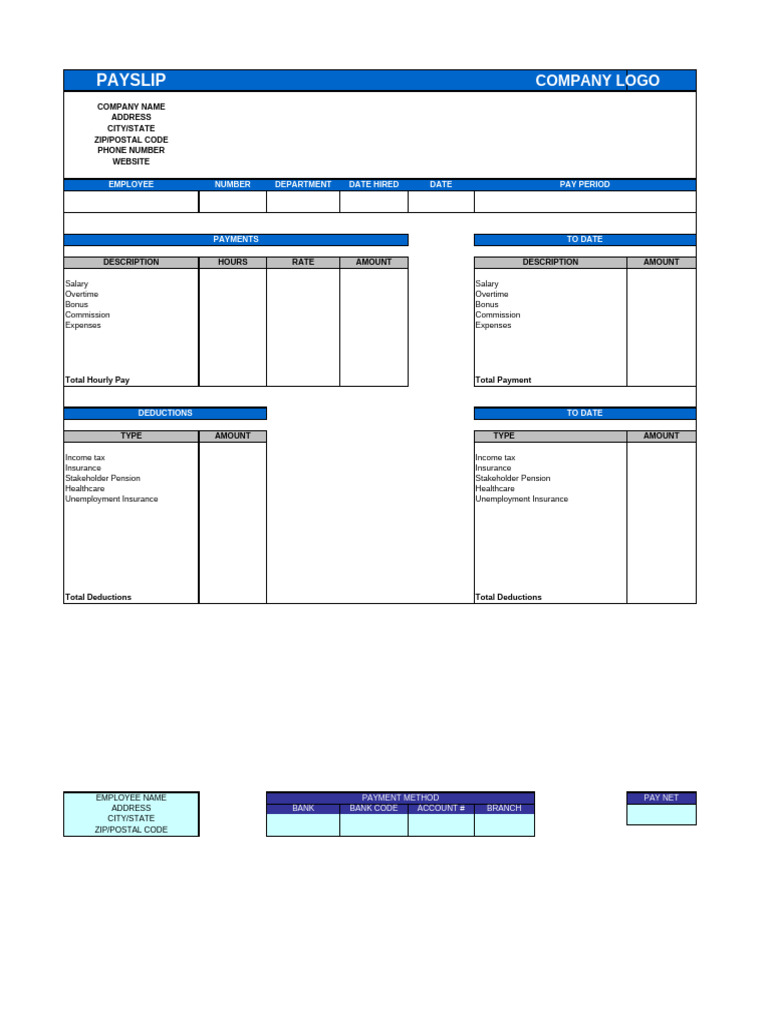 Payslip Worksheet D12618 | PDF