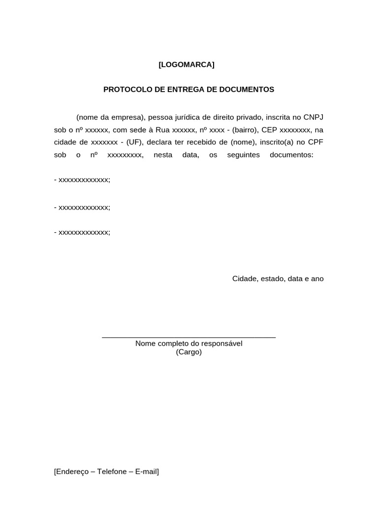 Protocolo de Entrega de Documentos | PDF