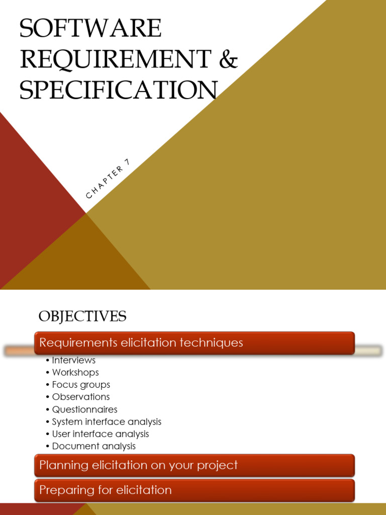 Chapter 7 - Requirements Elicitation | PDF | Specification (Technical Standard) | System