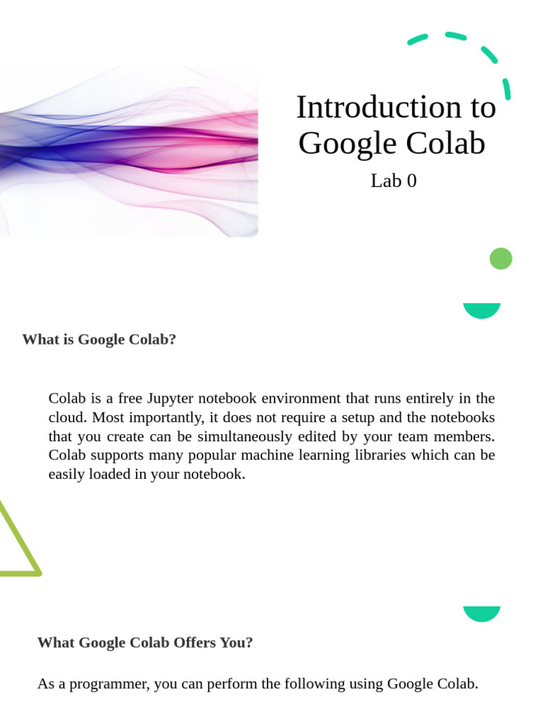 Week4 - 01 - Introdcution To Google Colab | PDF | Python (Programming Language) | Computer ...