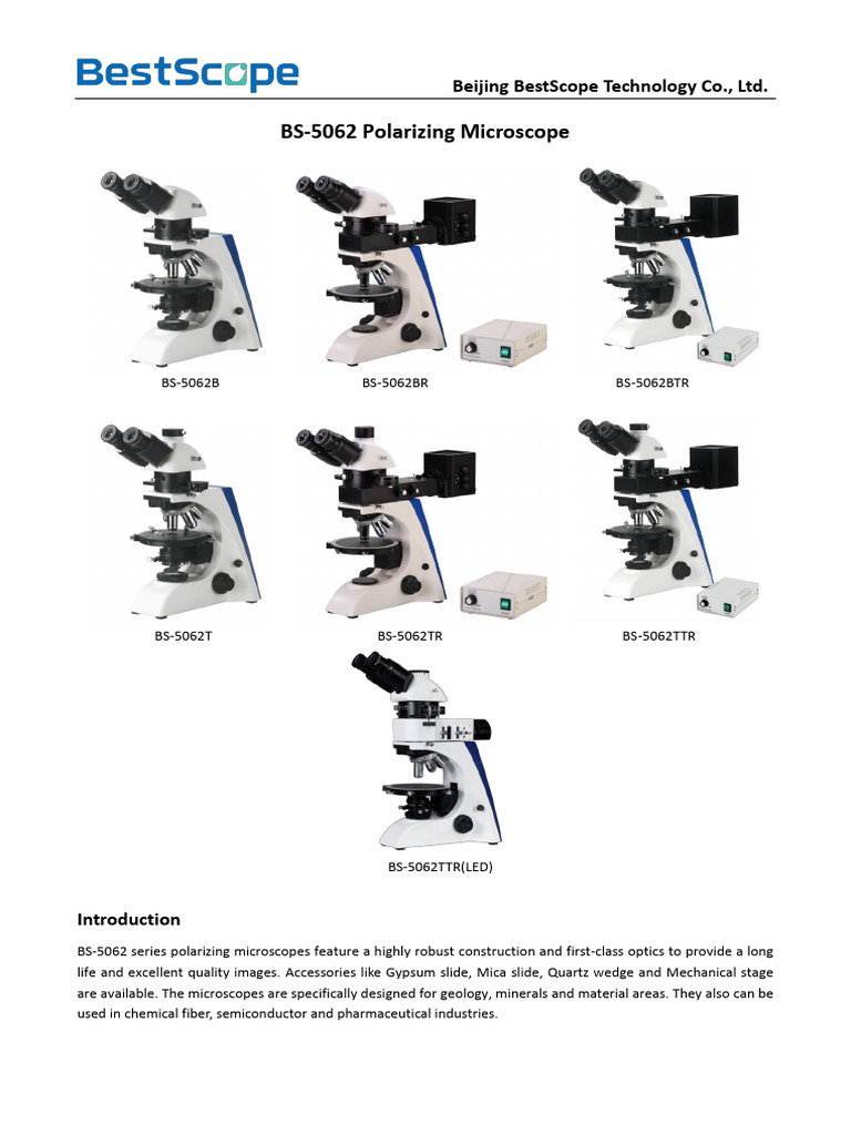 BS-5062 Polarizing Microscope Series | PDF | Optics | Microscope