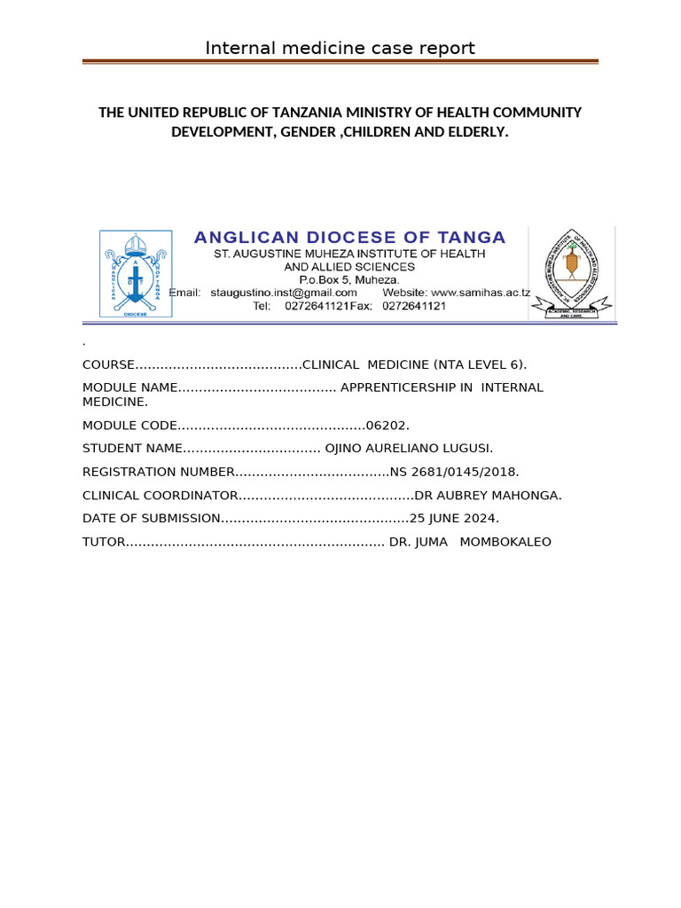 Case Internal 1 Pdf Urinary Tract Infection Medicine