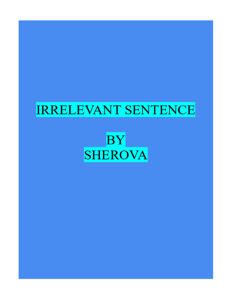 Irrelevant Sentence | PDF | Universe | Oceanography