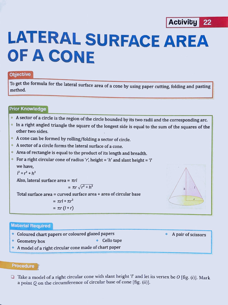 Lateral Surface Area of Cone | PDF | Area | Circle