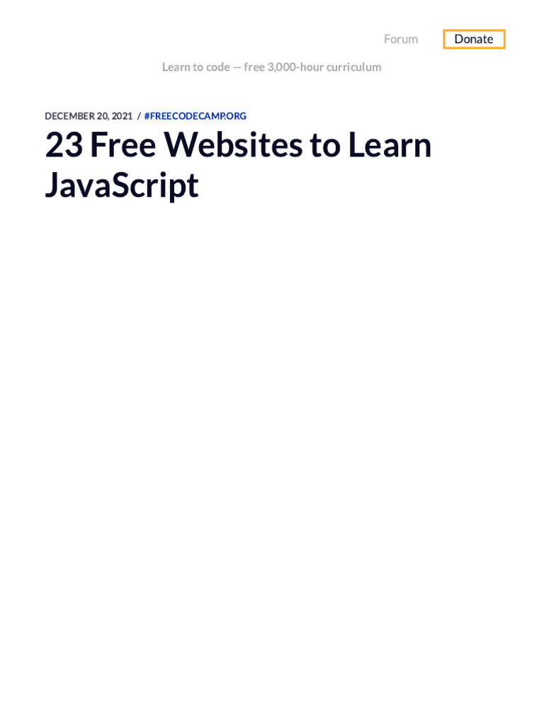 23 Free Websites To Learn JavaScript | PDF | Websites | Java Script