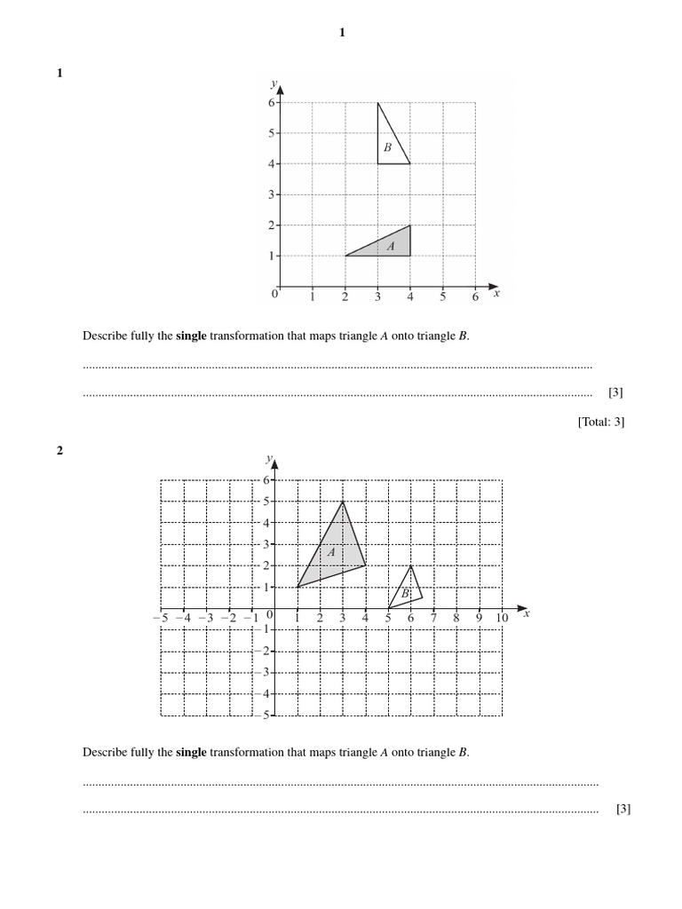 Transformations Mapping Triangles and Shapes | PDF | Shape | Euclidean ...