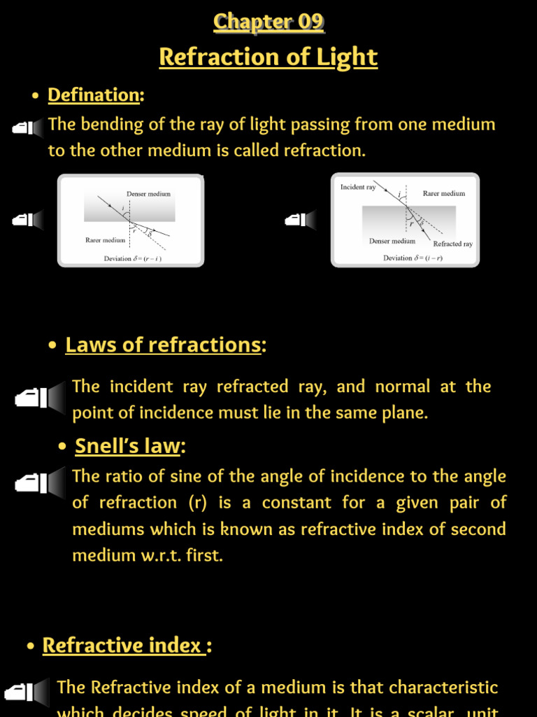1. Refraction of light & refractive index | PDF