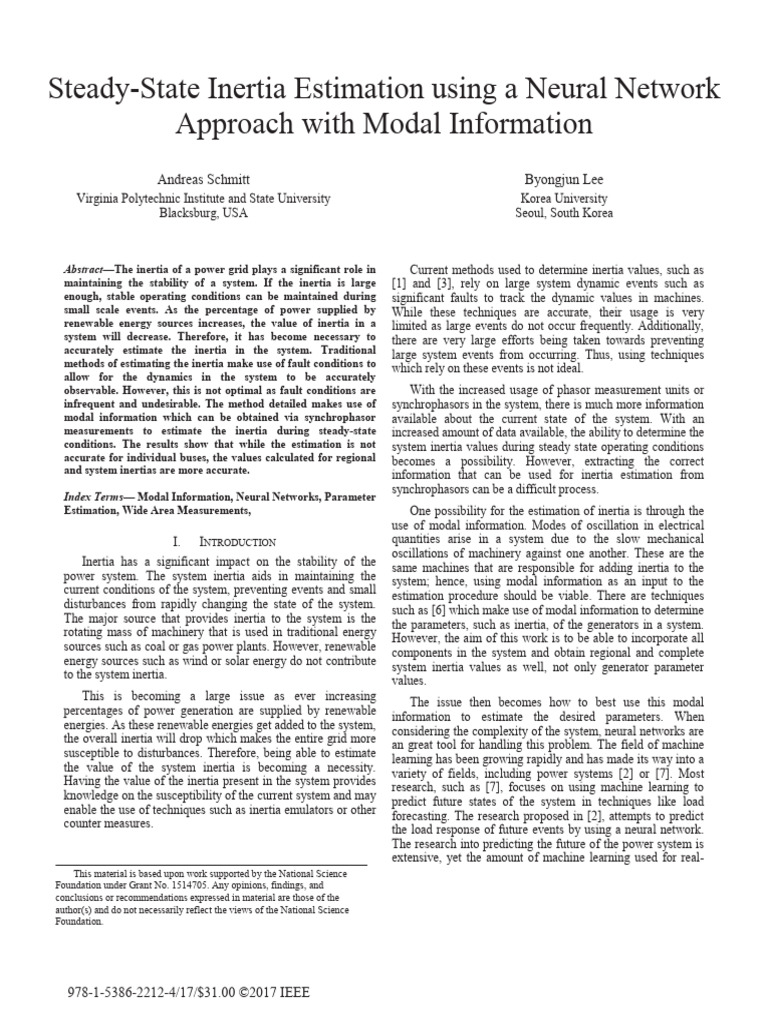 Steady-State - Inertia - Estimation - Using - A - Neural - Network - Approach - With - Modal ...