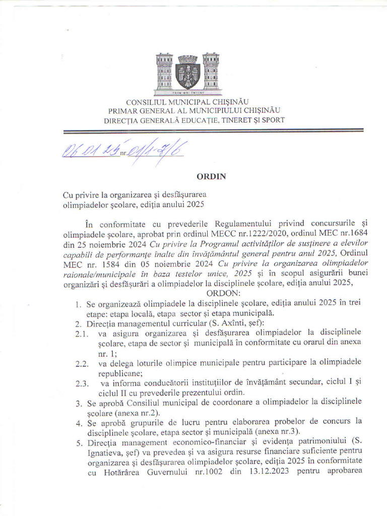 Ordin Olimpiade 2025 | PDF