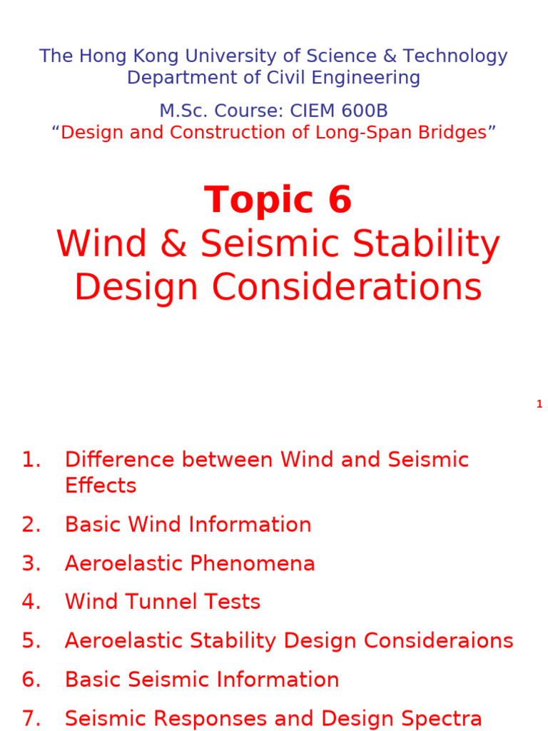 Topic 6 - Wind and Seismic Stability Considerations | PDF | Turbulence | Tropical Cyclones