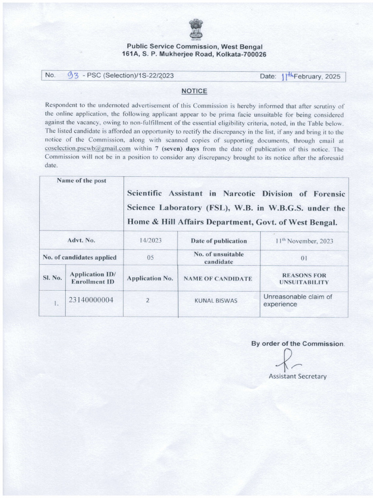 93 PSC Selection | PDF