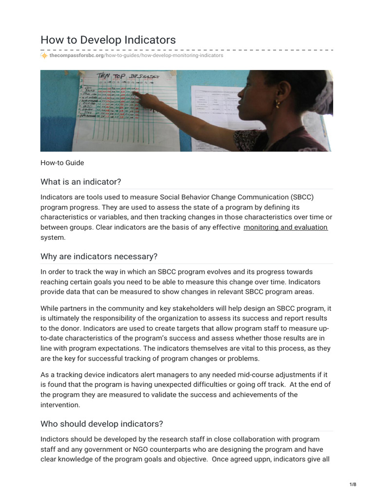 How To Develop Indicators (For SBCC) | PDF | Cognition