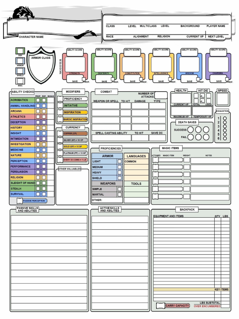 Project Gnome Color Coded Sheet v3.0 Print Version | PDF