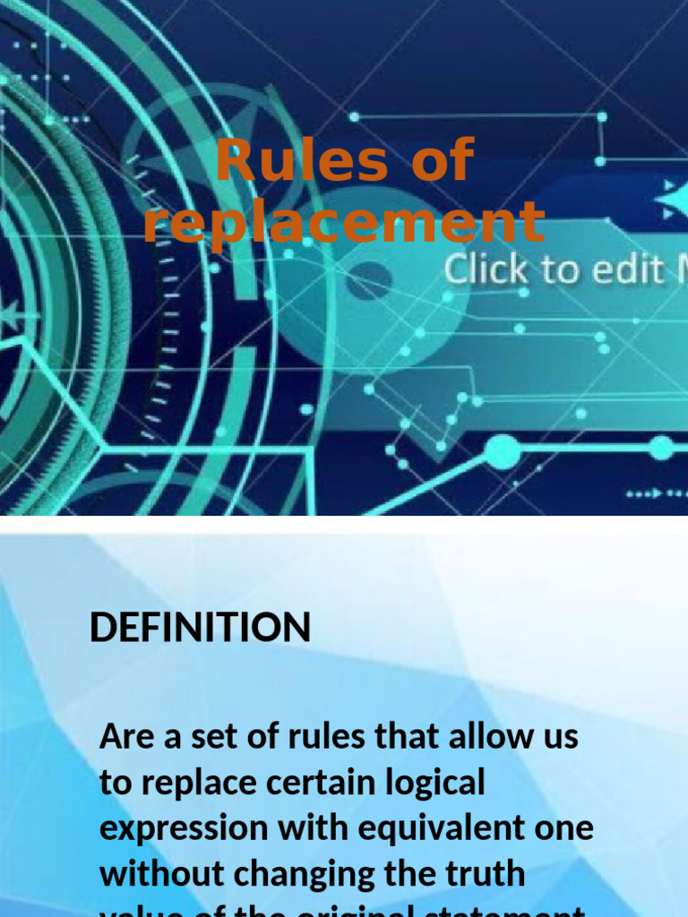 Rules of Replacement-WPS-Office | PDF | Metalogic | Mathematical Logic