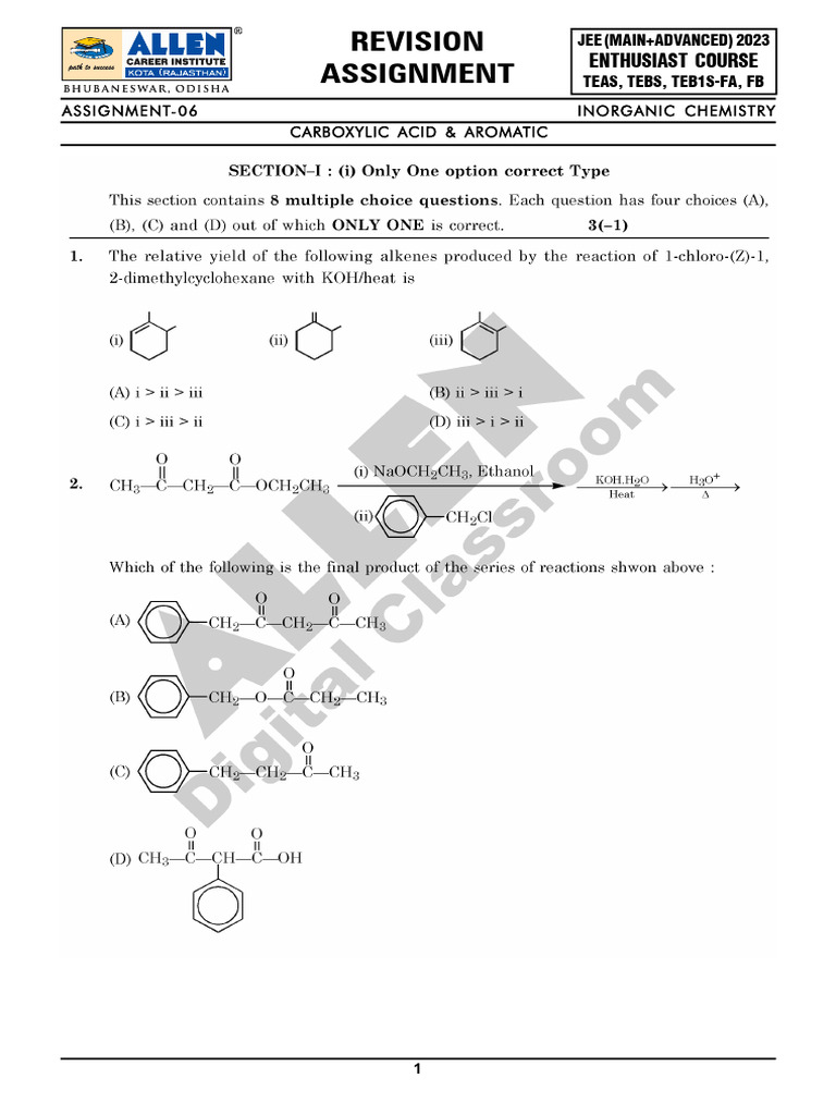 Rev Assign-06_OC_Carboxylic Acid & Aromatic_SRG | PDF