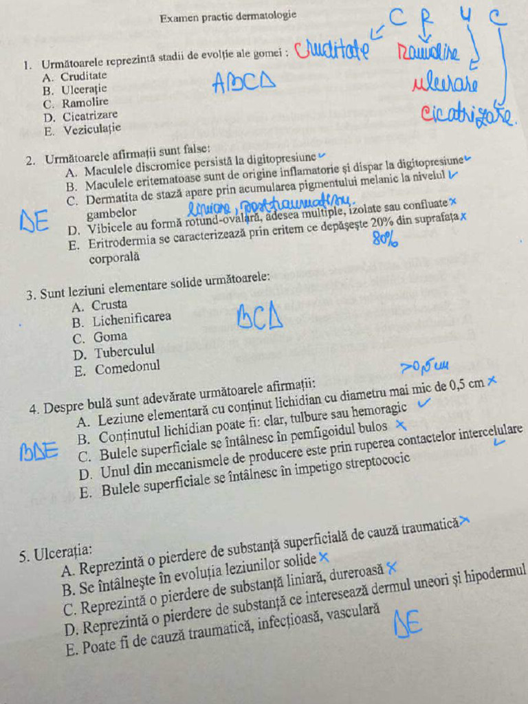 Examen Practic Dermatologie | PDF