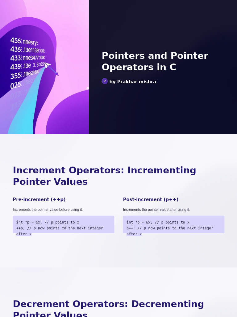 Pointers And Pointer Operators In C Pdf Pointer Computer Programming Integer Computer