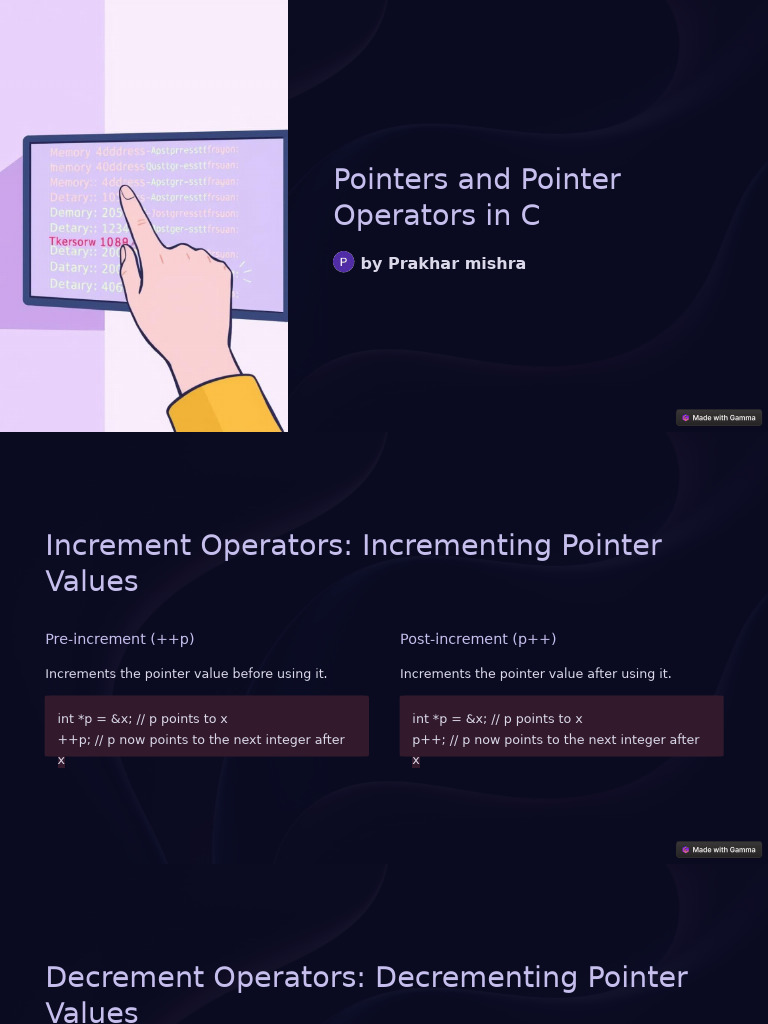 Pointers and Pointer Operators in C | PDF | Pointer (Computer Programming) | Integer (Computer ...
