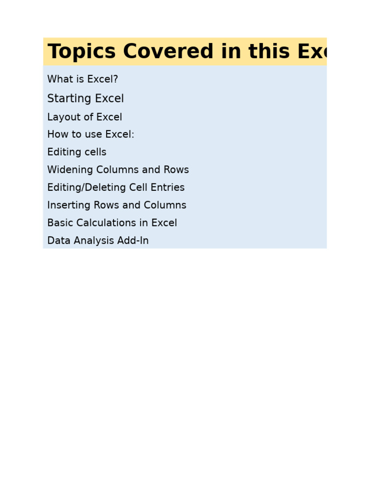 1 - Introducing Excel Basics 2019 | PDF | Microsoft Excel | Computing