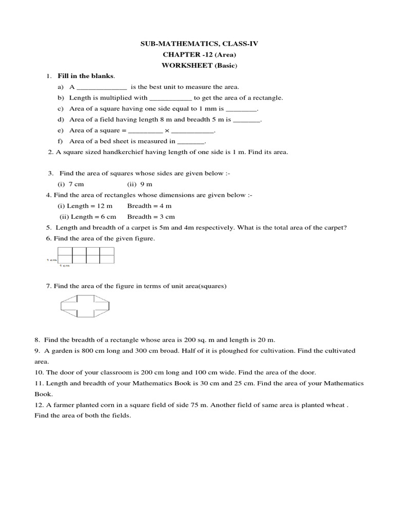WS CH12 Area Basic | PDF