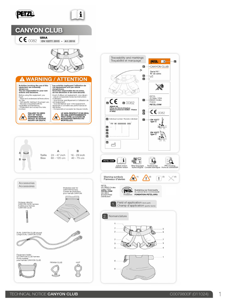 Canyoning Harness Safety Guide | PDF
