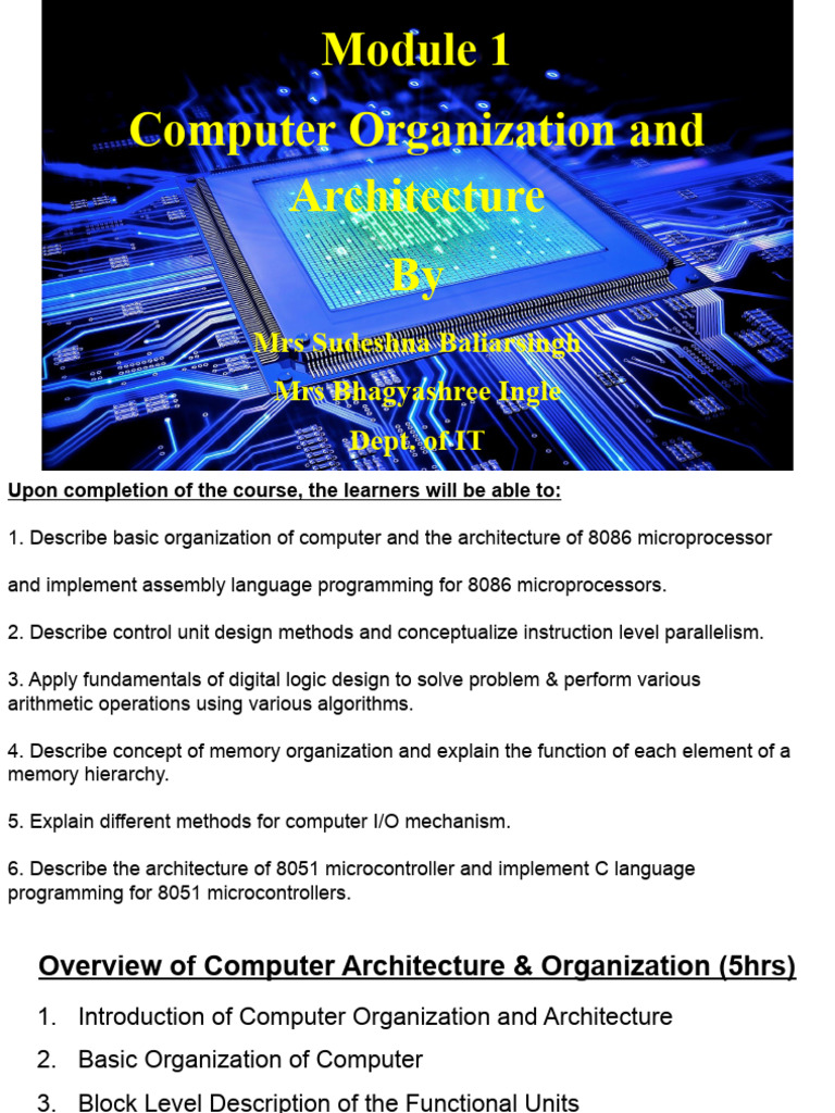 COA Module 1 | PDF | Central Processing Unit | Integrated Circuit COA Module 1 | PDF | Central Processing Unit | Integrated Circuit