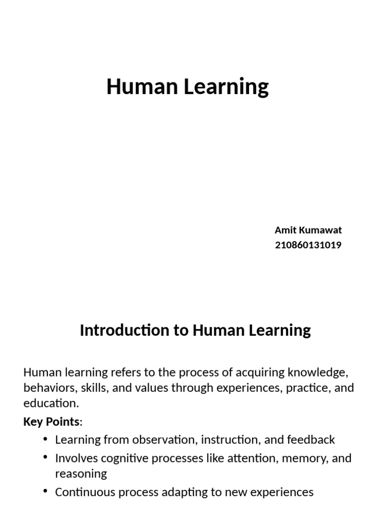 Human_Learning_Presentation | PDF | Learning | Machine Learning