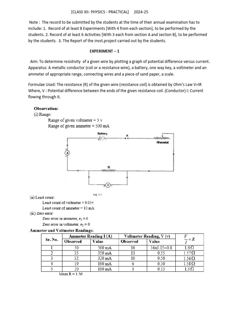 xii pract record 24 kv arc cbt | PDF