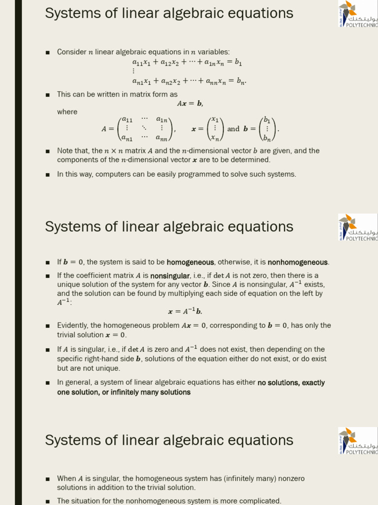 02 Introduction To Linear Systems-Filled | PDF | Eigenvalues And Eigenvectors | Matrix (Mathematics)