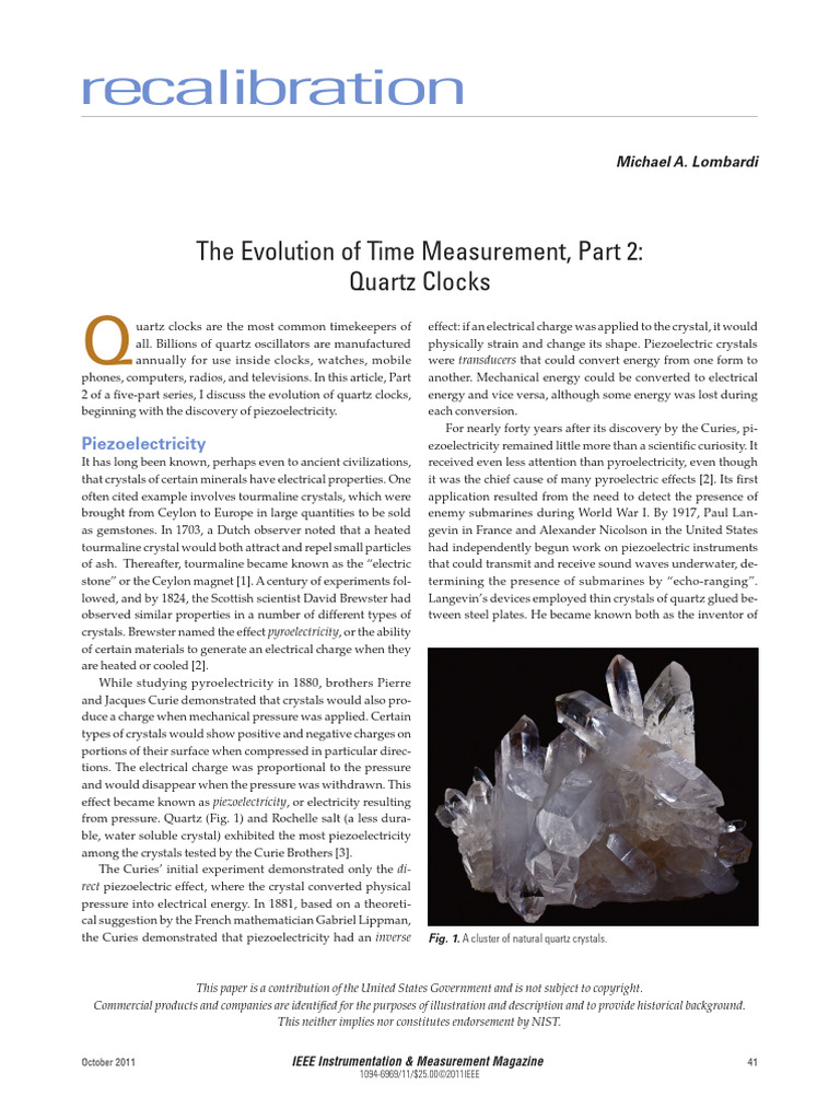 11 - IEEE - Quartz - Time Keeping | PDF | Watch | Clock