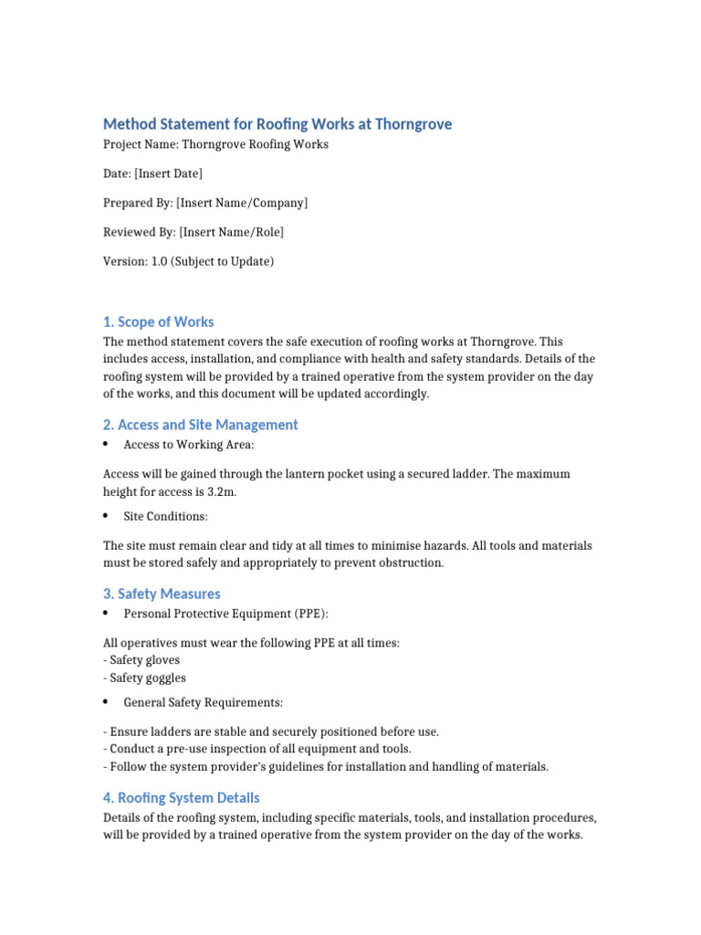 Thorngrove Roofing Works Guide | PDF | Personal Protective Equipment ...