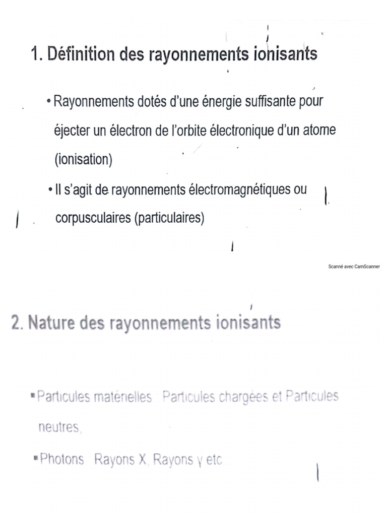 Rayonnement Ionisant (Damo Et Staff) | PDF