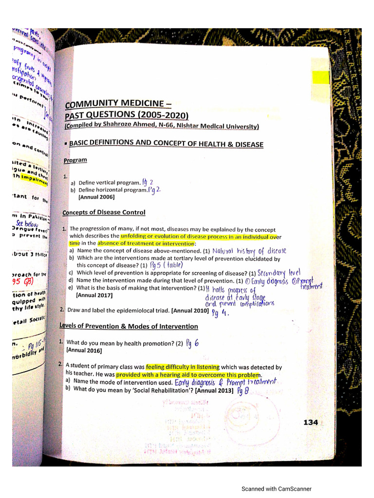 Community Medicine Past Papers | PDF