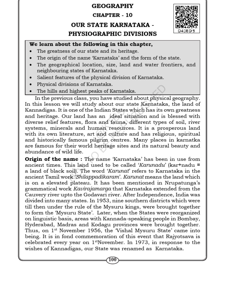 Karnataka's Physiographic Divisions | PDF | Monsoon | Rain