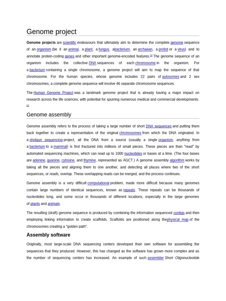 Genome Project | PDF | Genome | Dna Sequencing