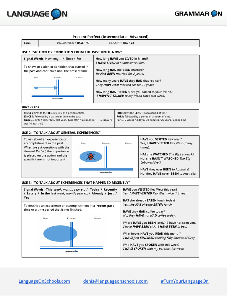 Present Perfect Tense Guide | PDF | Grammar | Language Mechanics