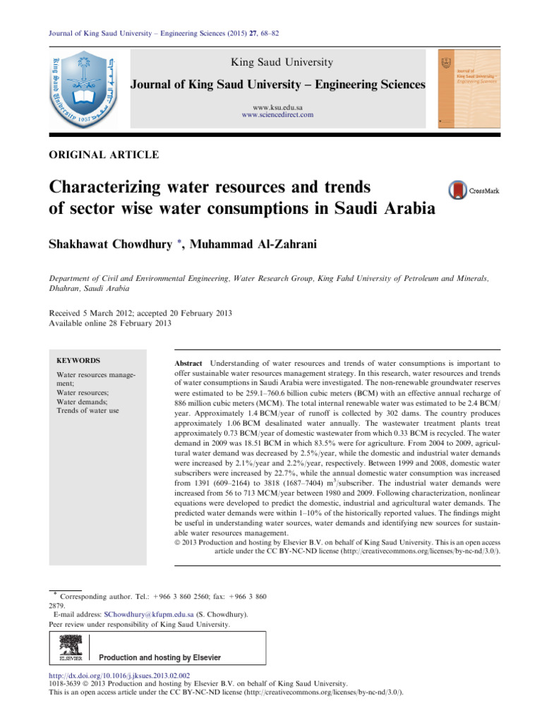 Saudi Arabia RWH | PDF | Groundwater | Water Resources