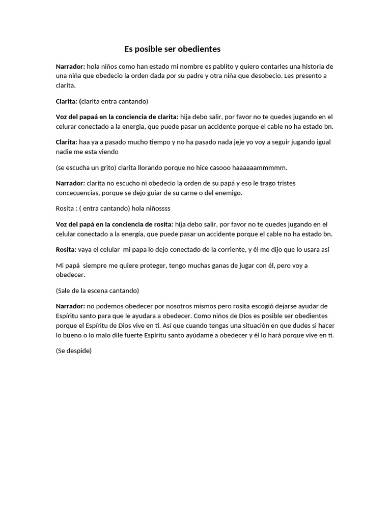 Es Posible Ser Obedientes | PDF
