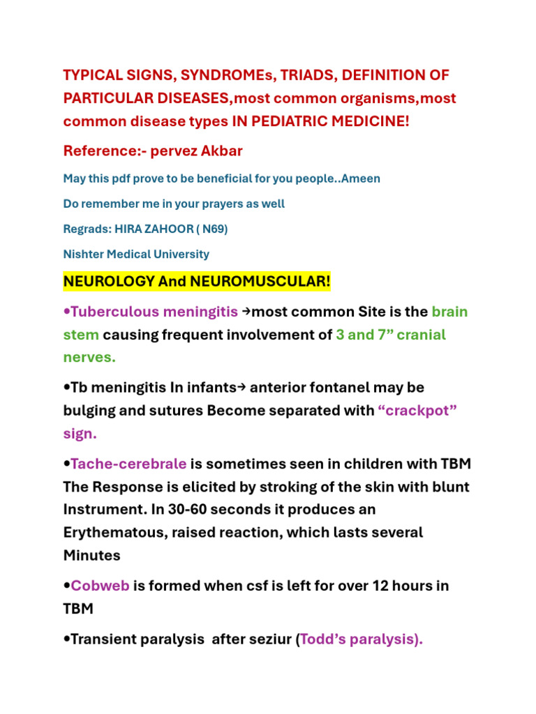 Peads Typical Points | PDF | Epilepsy | Coeliac Disease