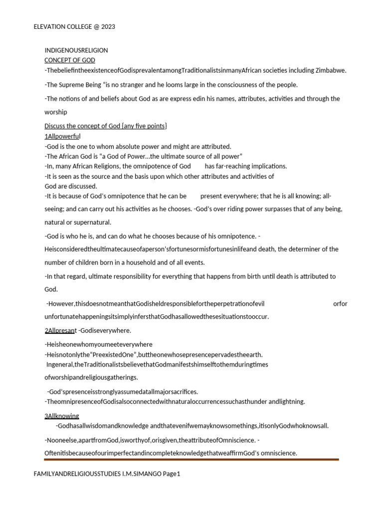 Pure O' Level FRS Notes 2020 | PDF | Omniscience | God